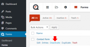 Deactivating a form | ThemeCatcher Support