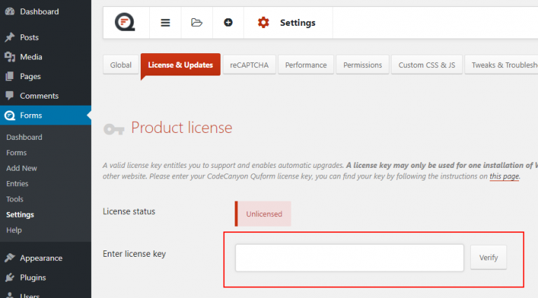 Activating the license | ThemeCatcher Support
